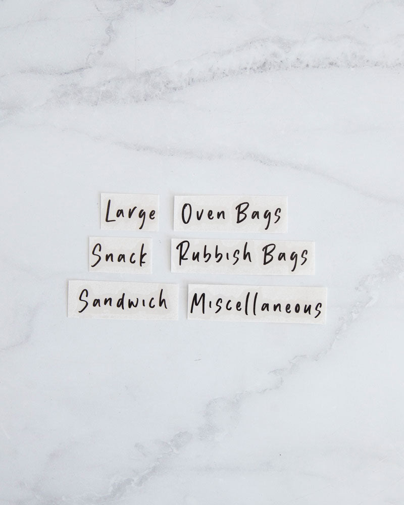 Sandwich Bag Organiser Labels Set (small) | The Home Label